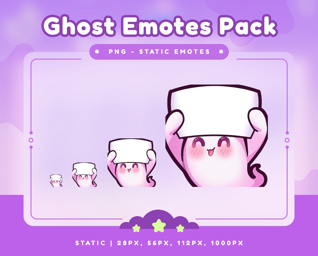 Cute Ghost Emotes Pack, Spooky Season Twitch/discord (digital Download ...