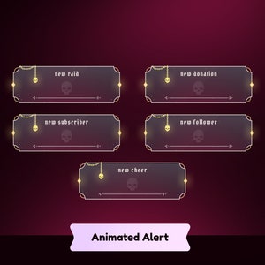 Crimson Vtuber Animated Stream Alerts/stream Overlay/transition/panels ...