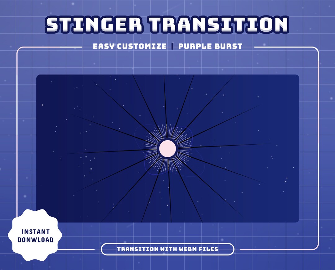 Purple Burst Animated Stream Transition/stream Overlay/transition/panel ...