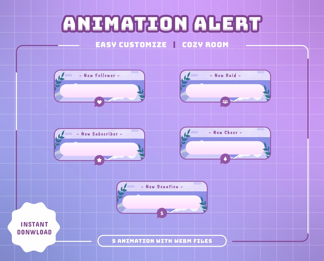 Cozy Room Animated Alert Package/transition/stream Overlay/panels/calm ...