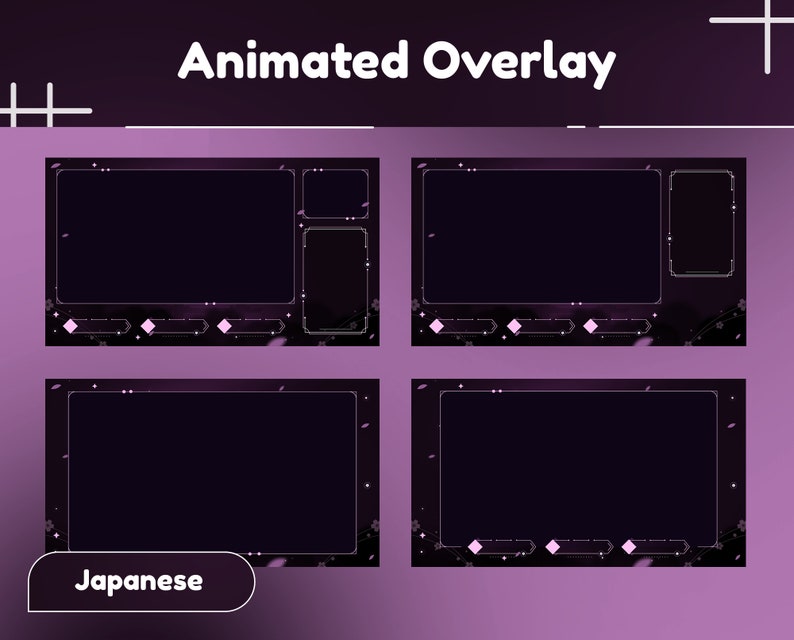 Violet Blossom Animated Overlay | Sakura Theme, Webcam, Alerts - Etsy