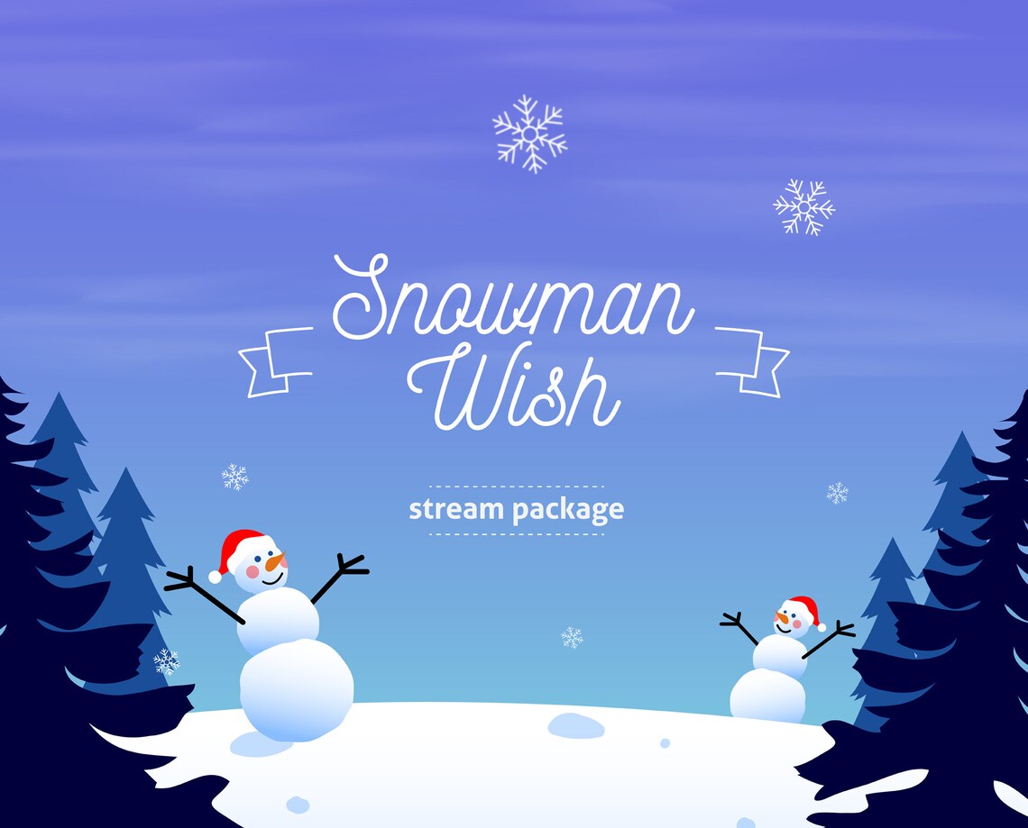 Snowman Wish Animated Stream Package/snow Theme/cute - Etsy
