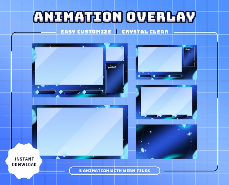 Crystal Clear Animated Stream Package/transition/stream Overlay/panels ...