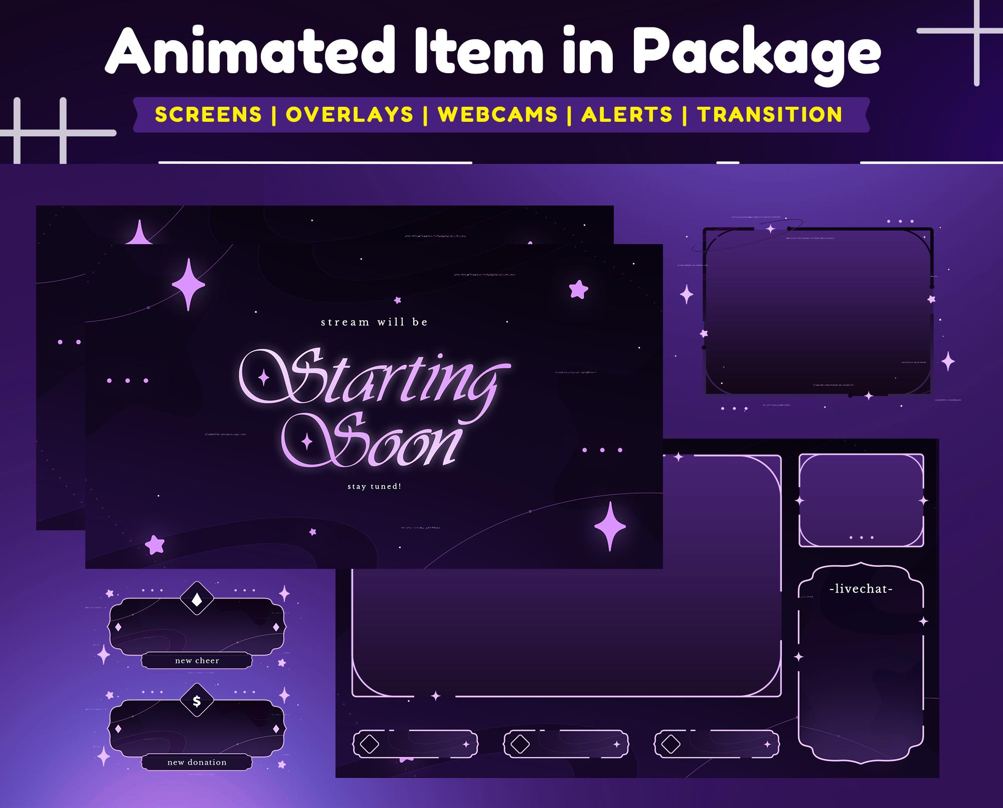 Twilight Gaze Animated Stream Overlay Package for Twitch, Kick and ...