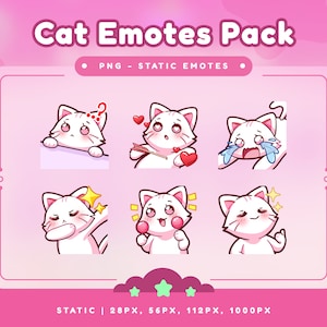 Cat Emotes Pack 1 - Cute Cat Emote/emote Bundle/discord/youtube/twitch ...