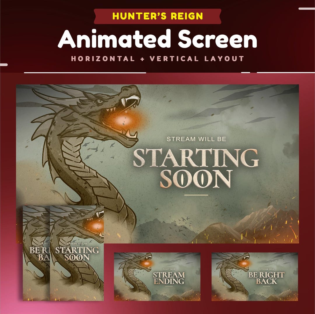 Hunters Reign Animated Stream Screen Package/stream Screen/animated ...