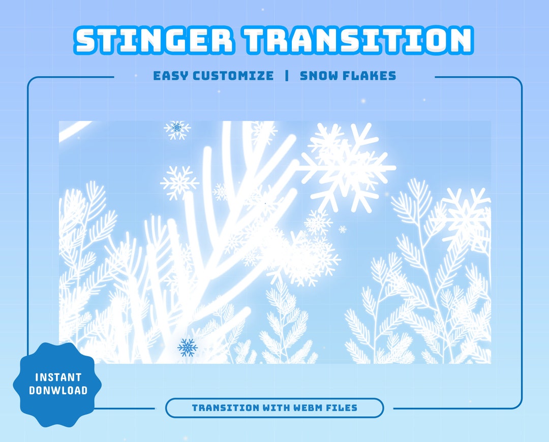 Snowflake Stream Transition – Cute Animated Overlay (webm) - Etsy
