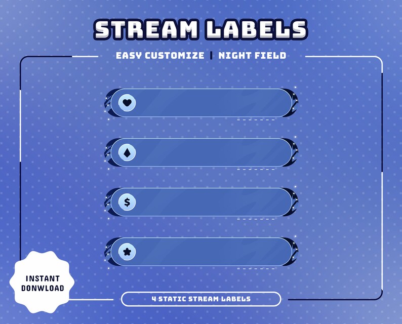 Night Field Animated Stream Package: Forest Theme (digital Download) - Etsy