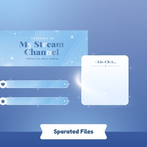 Cerulean Vtuber Animated Stream Package/stream Overlay/transition ...