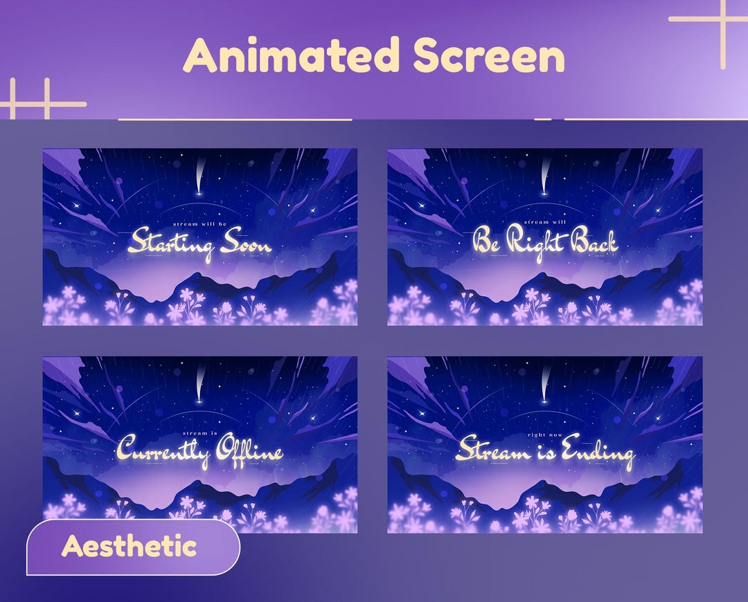 Floral Dreams Animated Stream Screen/aesthetic Theme/flower Design ...