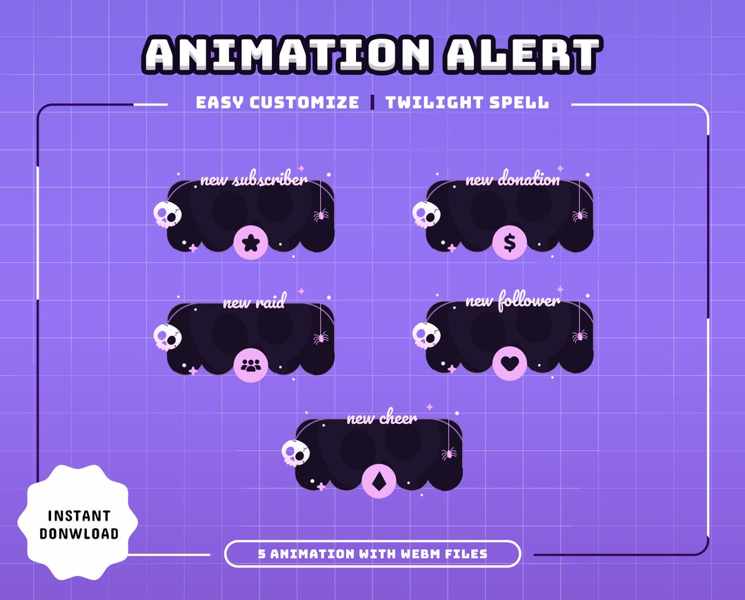 Twilight Spell Animated Stream Alerts/transition/stream Overlay/panels ...