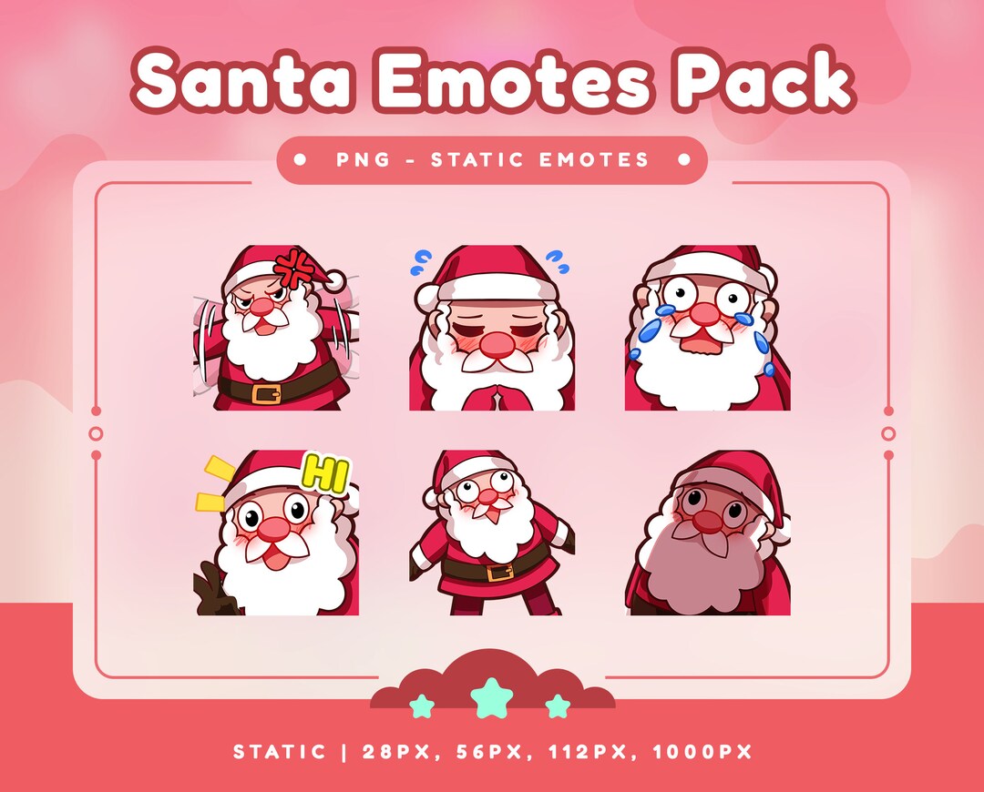 Santa Emotes Pack for Twitch, Discord, Youtube/emotes Bundle/twitch ...