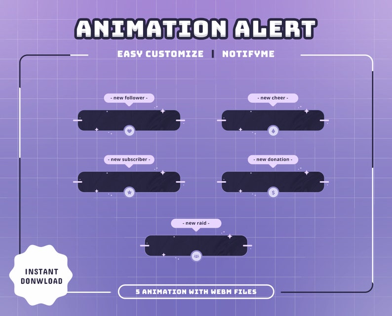 Lofi Animated Stream Pack | Twitch, Youtube, Kick Overlays, Alerts ...