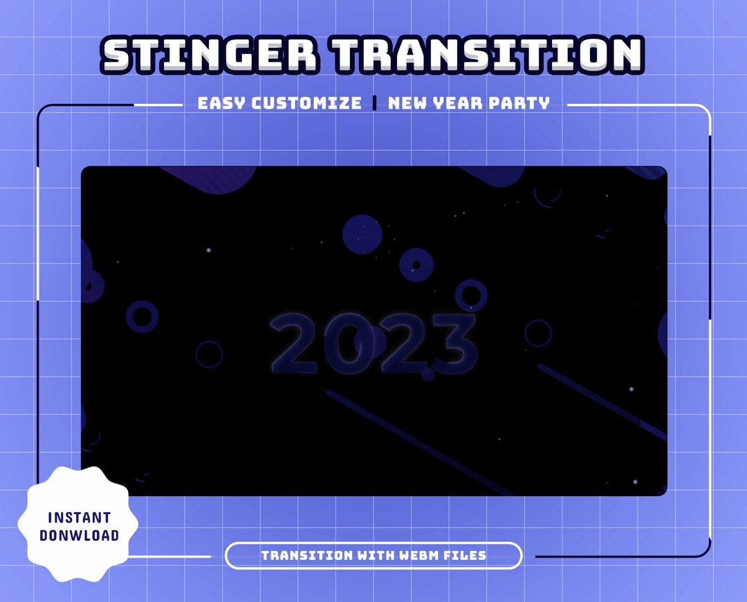 New Year Party Animated Stream Transition (webm) - Etsy