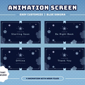 Blue Sakura Animated Stream Package/sakura/japanese Theme/stream ...