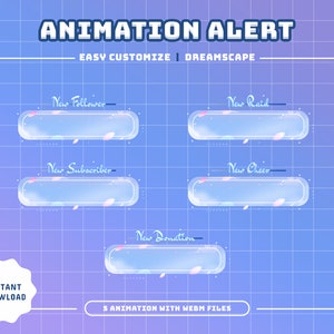 Dreamscape Animated Stream Alerts/transition/panels/girly/cute Theme ...