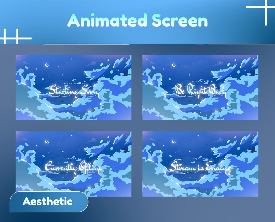 Blue Sky Serenity Animated Screen Package/stream Overlay/transition/panel/animation/blue Color ...