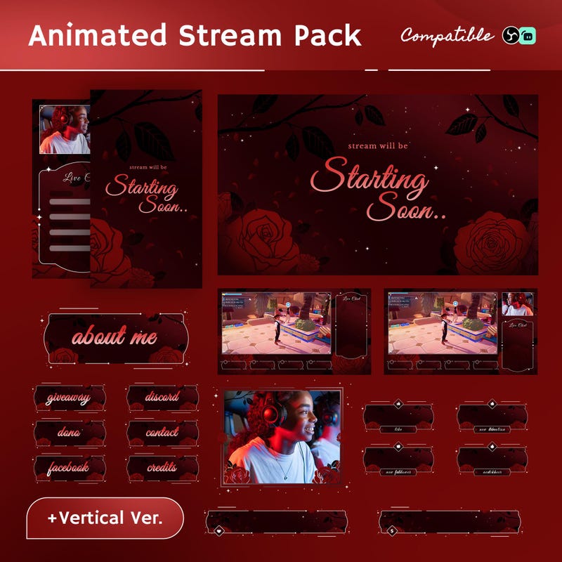 Streamlabs Overlay Rose - Etsy