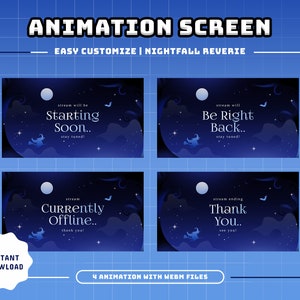 Nightfall Reverie Animated Stream Screens/transition/stream Overlay ...