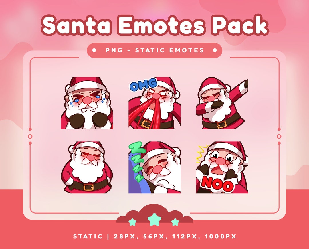 Santa Emotes Pack for Twitch, Discord, Youtube/emotes Bundle/twitch ...