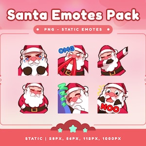 Santa Emotes Pack for Twitch, Discord, Youtube/emotes Bundle/twitch ...