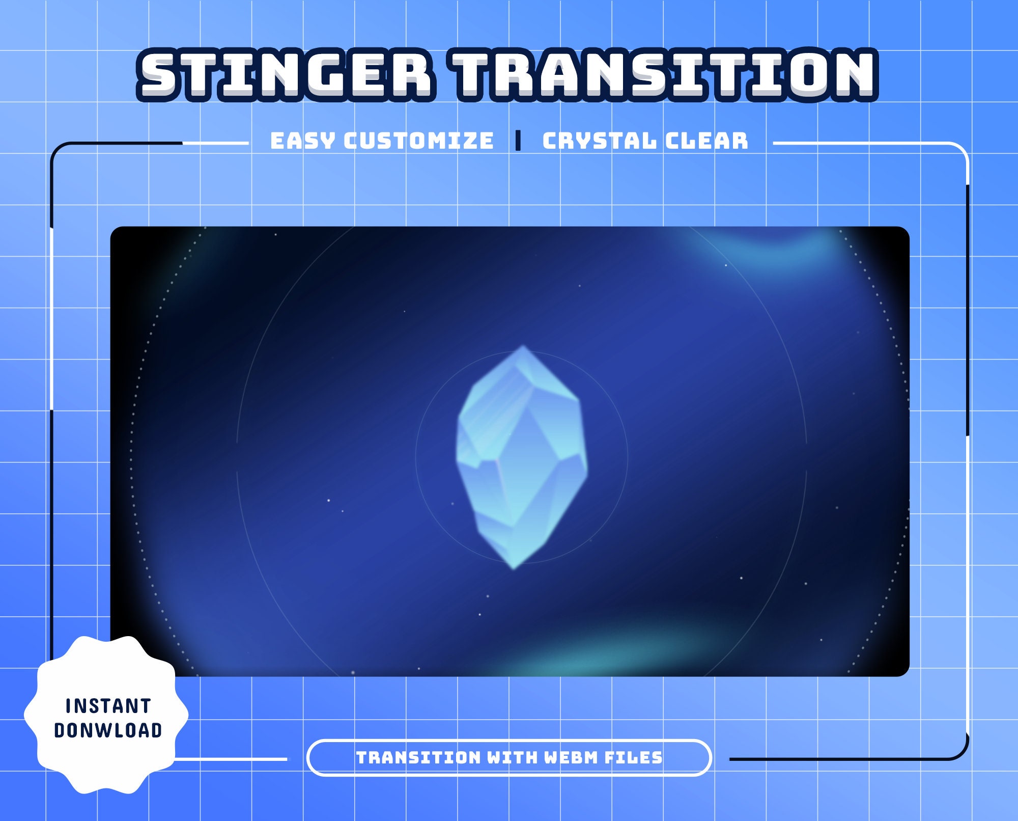 Crystal Clear Animated Stream Package/transition/stream Overlay/panels ...