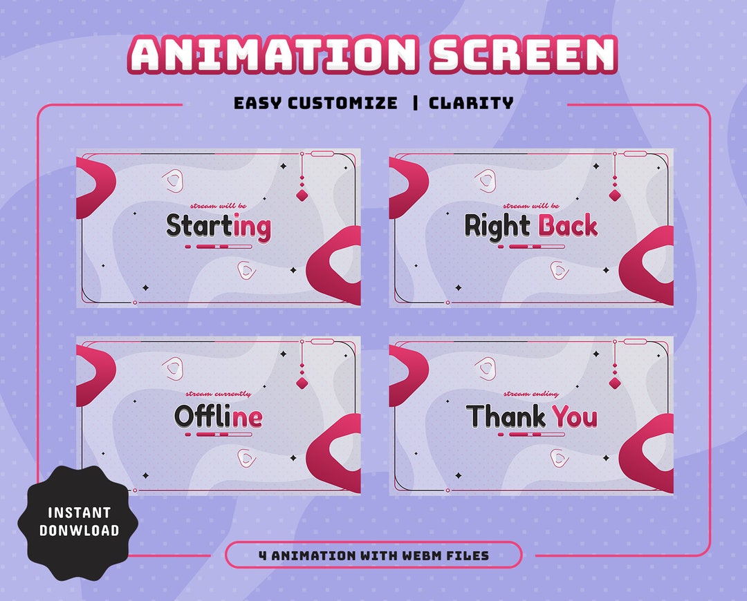 Clarity Animated Screen Package/stream Overlay/red and White/calm Theme ...