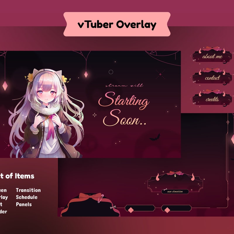 Vampire Vtuber Overlay - Etsy