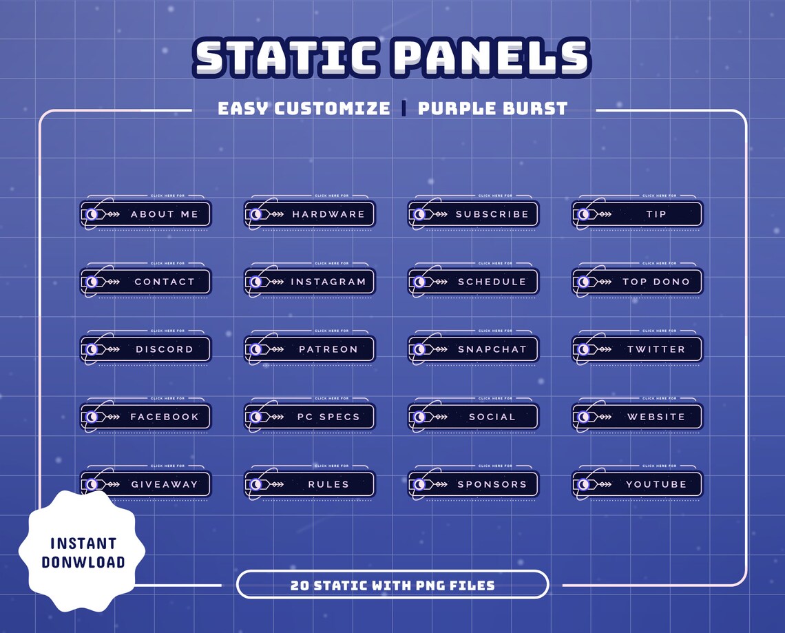 Purple Burst Animated Stream Package/stream - Etsy