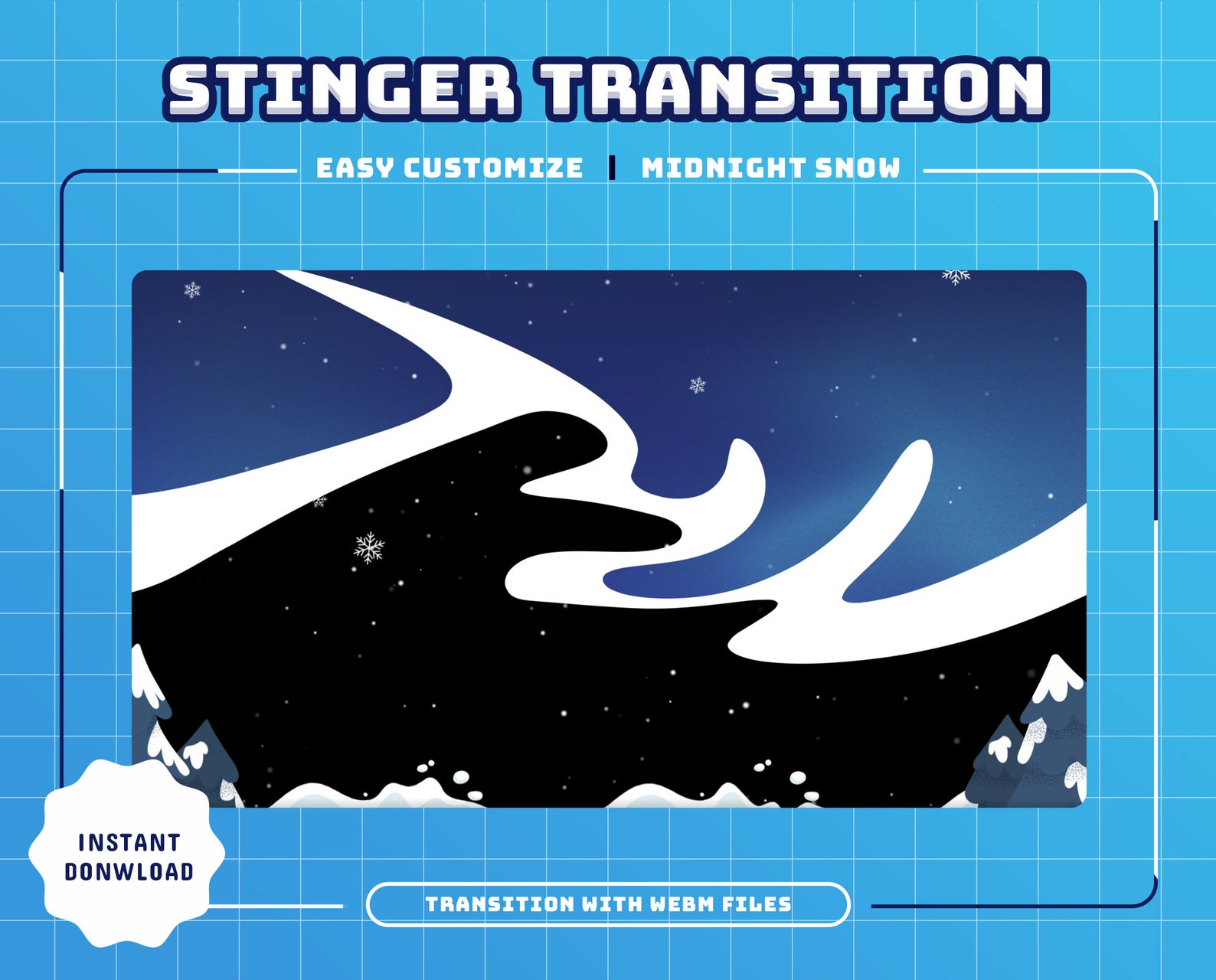 Midnight Snow Animated Stream Package/snow Theme/cute - Etsy