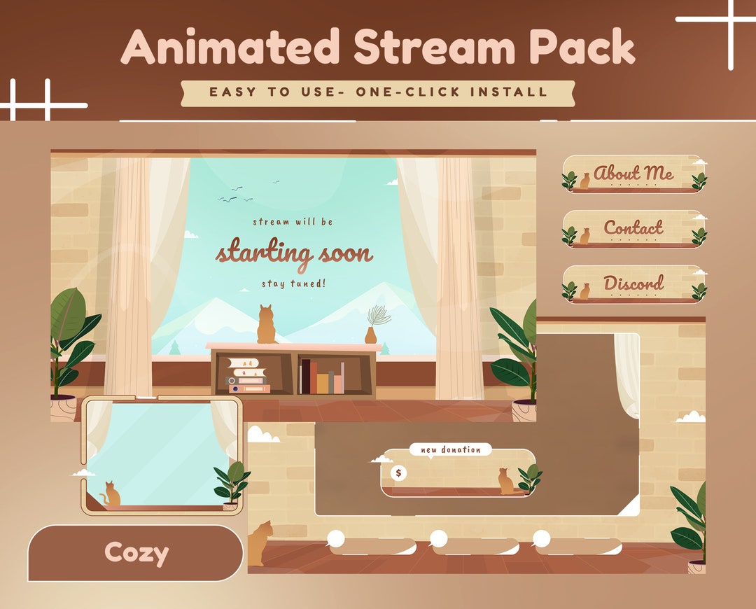 Cozy Lounge Animated Stream Package/transition/stream Overlay/panels ...