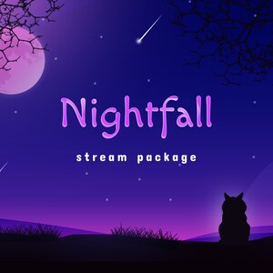 Nightfall Animated Stream Package/transition/stream Overlay/panels/fall/simple/dark Purple/night ...