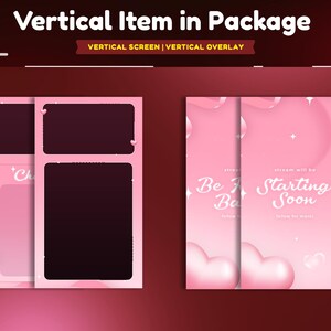 Sweetheart Flair Animated Stream Overlay Package for Twitch/soft Pink ...