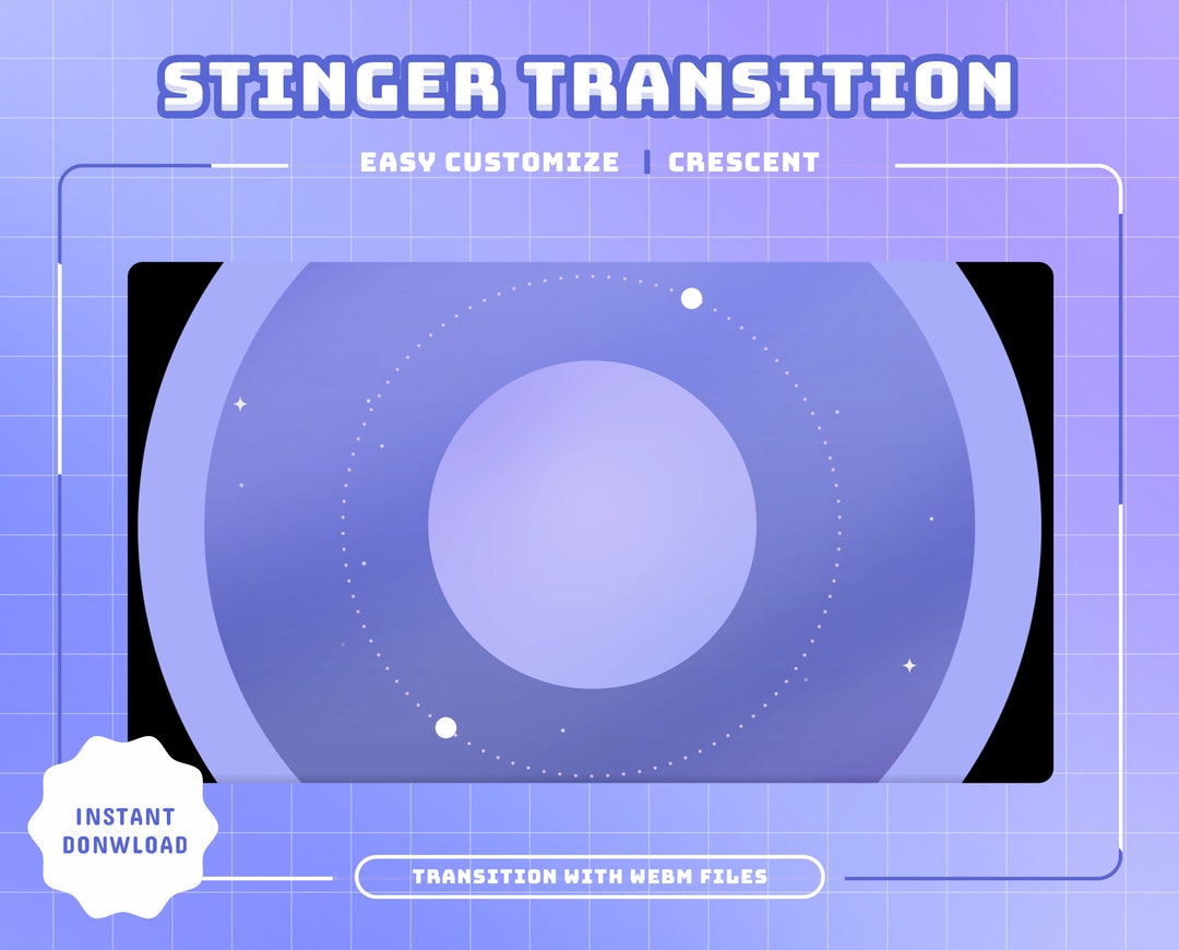 Crescent Animated Stream Transition/celestial/stream Overlay/panels ...