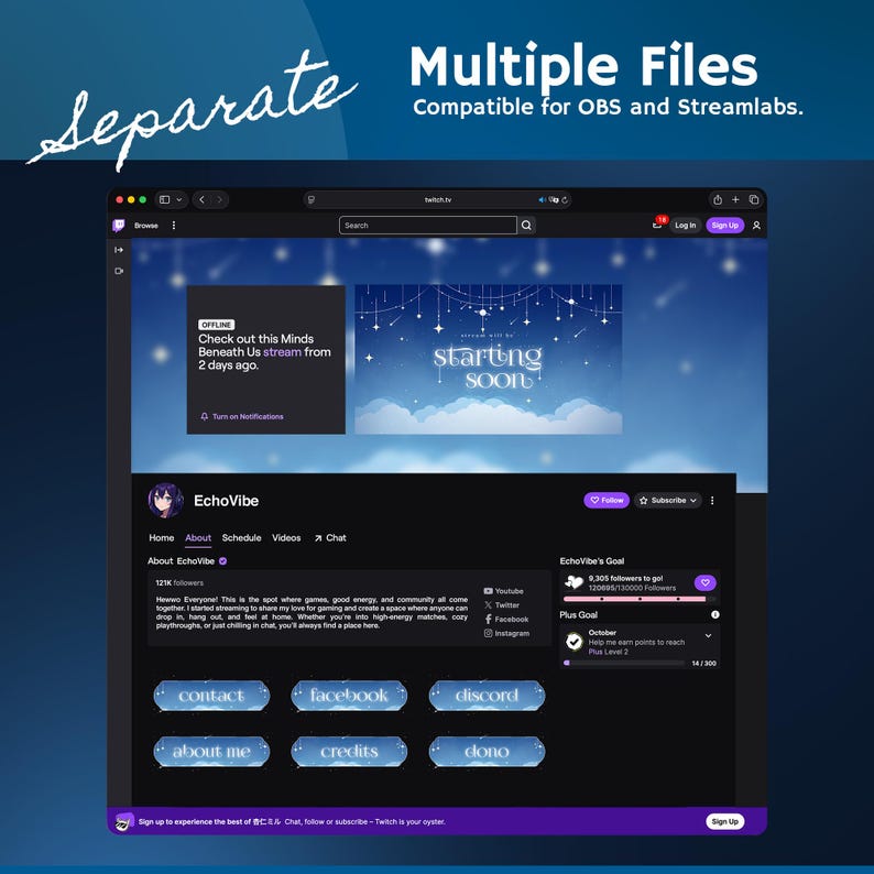 Animated Whimsical Sky Stream Overlay: Cozy Blue Cloudscape for Twitch ...