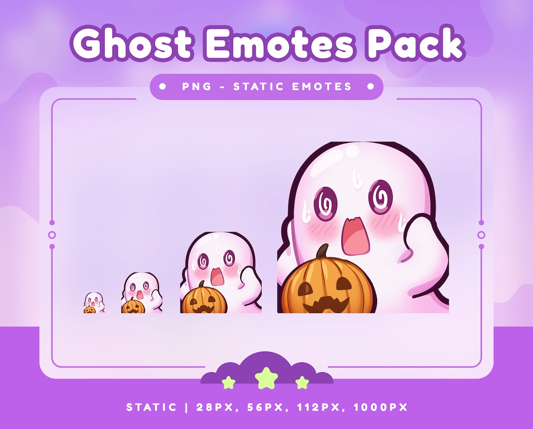 Shock Ghost Emotes Pack/emote Bundle/discord/cute Ghost/spooky Ghost ...