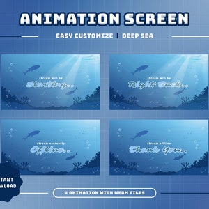 Deep Sea Animated Screen Package/stream Overlay/transition/panels/ocean ...
