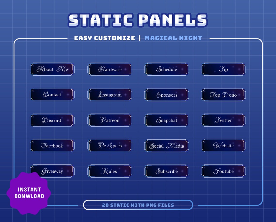 Magical Night Animated Stream Package/blue - Etsy