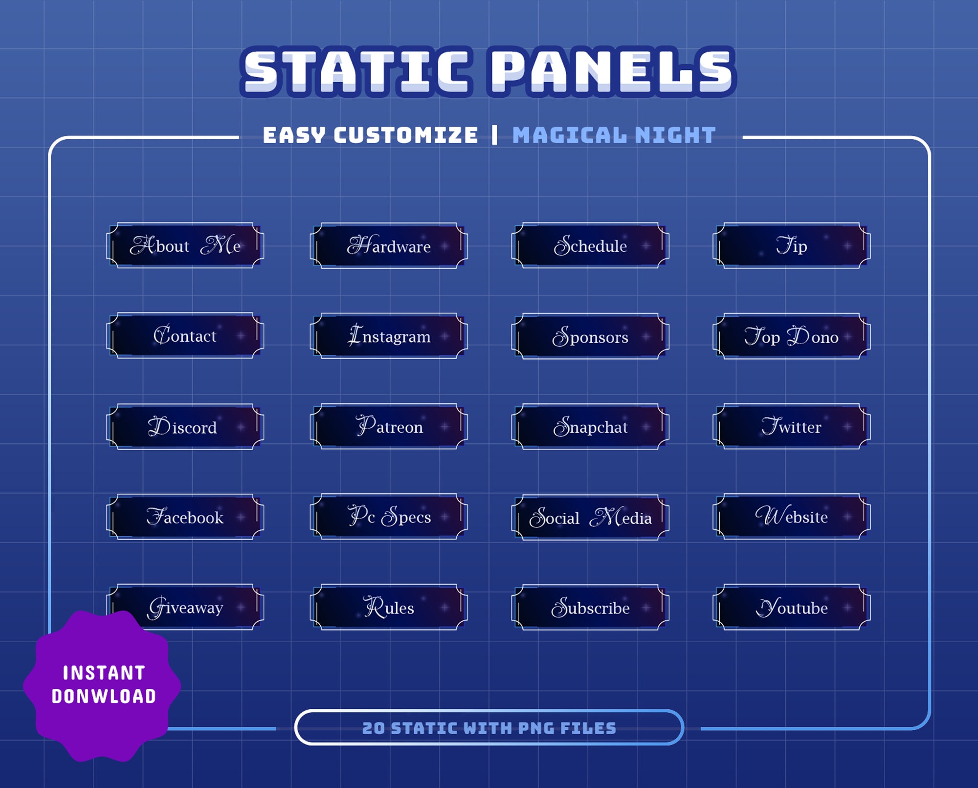 Magical Night Animated Stream Package/blue - Etsy