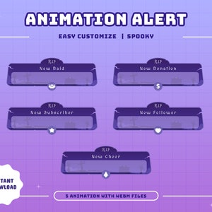 Spooky Animated Alert Package/twitch Overlay/transition/panels ...