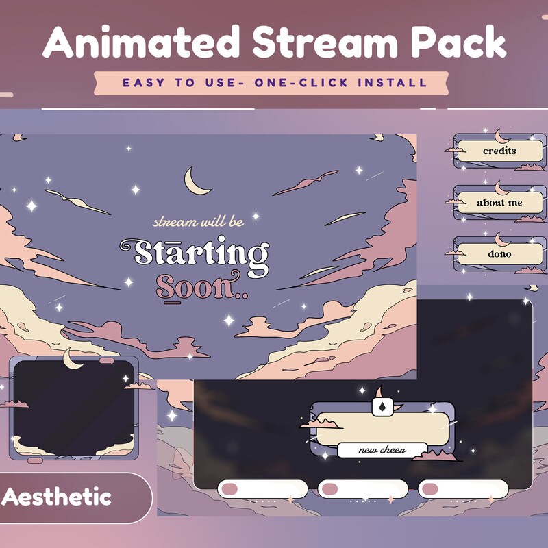 Girly Overlay for Twitch - Etsy