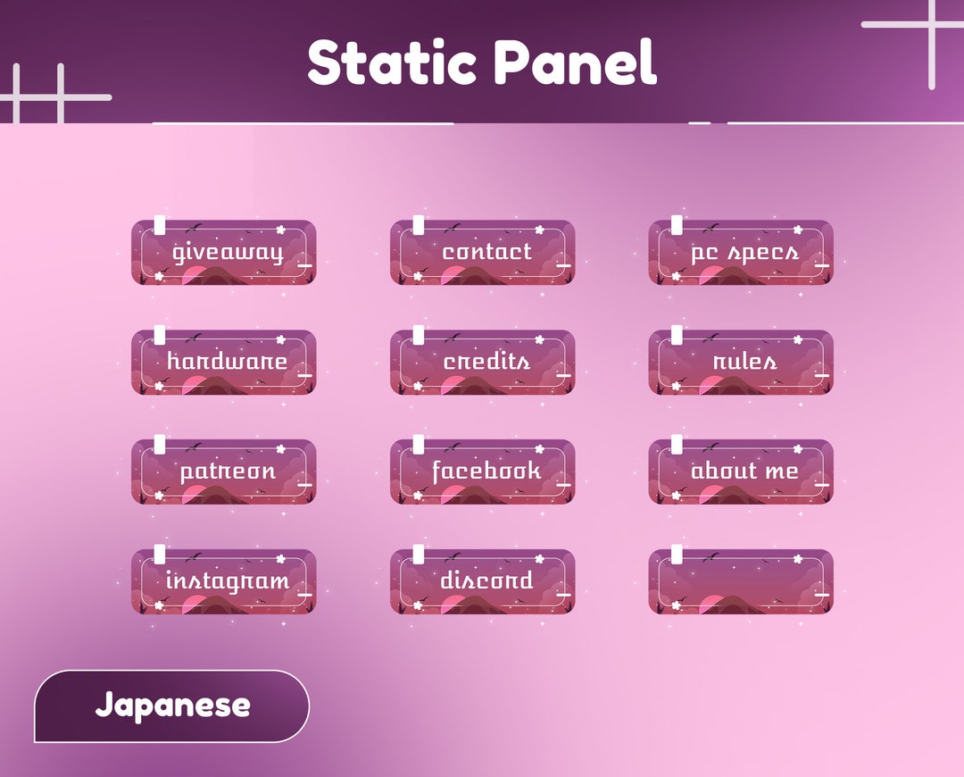 Yuyake Animated Panel Package /cute Twitch Overlay/mountain/panels/sky ...