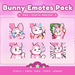 Bunny Emotes Pack 2-cute Bunny/emote Bundle/discord/youtube/twitch ...