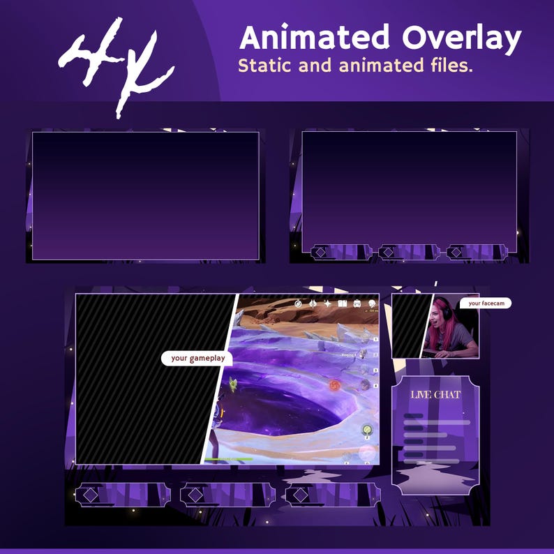 Animated Phantom Forest Stream Overlay: Dark Aesthetic Design for ...
