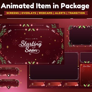 Christmas Festive Animated Stream Overlay Package for Twitch/new Year ...