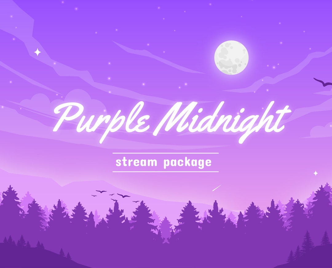 Purple Midnight Animated Stream Package/unique Overlay/cute - Etsy