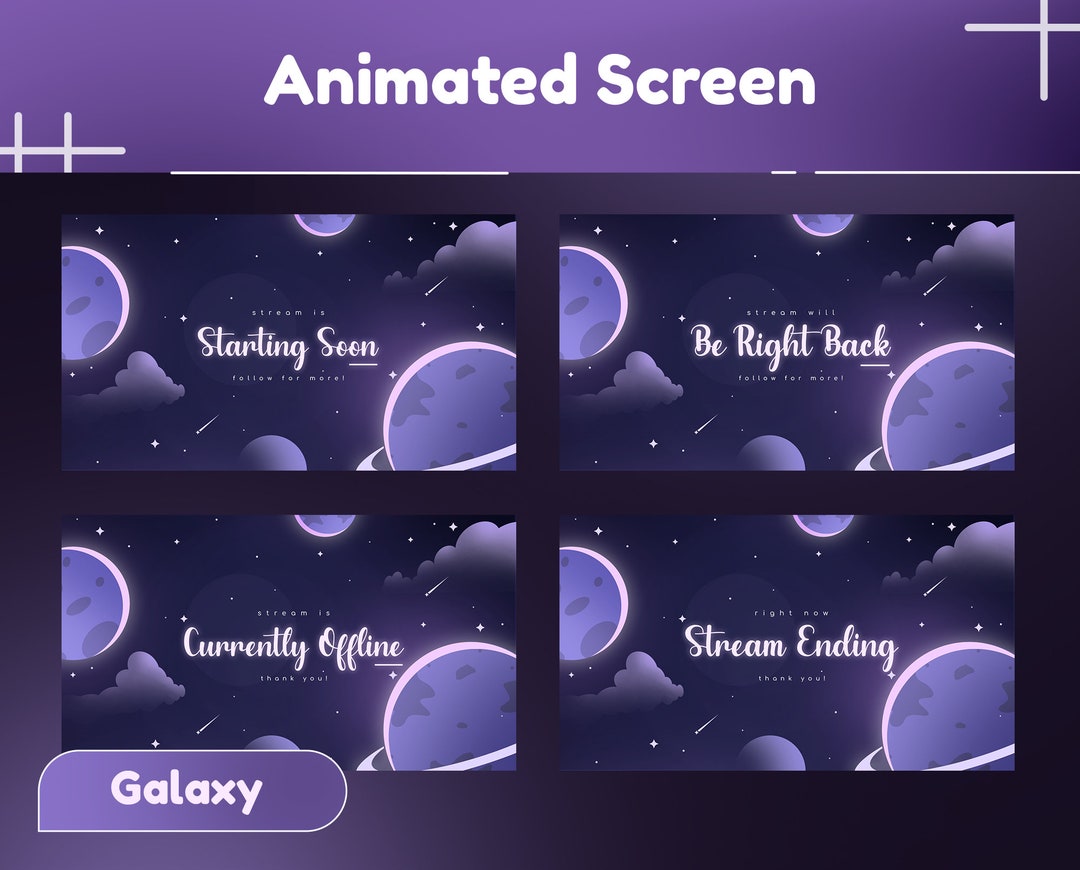 Purple Nova Animated Stream Screen/stream Overlay/simple Design/galaxy ...