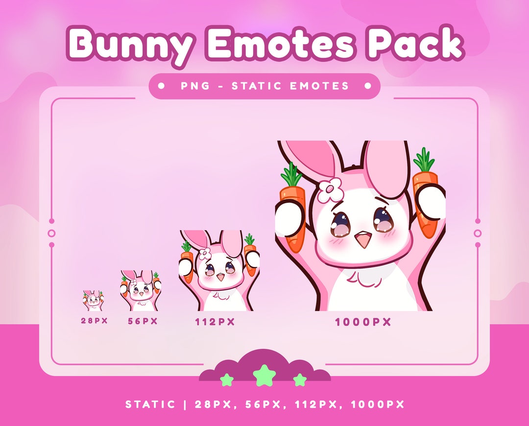 Carrot Bunny Emotes Pack-cute Bunny/emote Bundle/discord/youtube/twitch ...