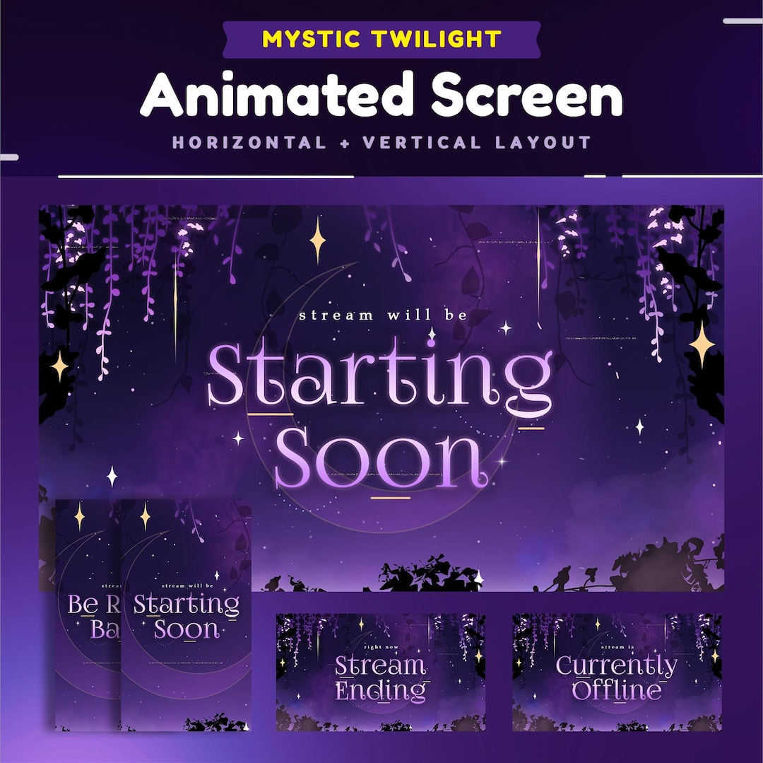 Mystic Twilight Animated Stream Screen for Twitch/starry Nights Twitch ...