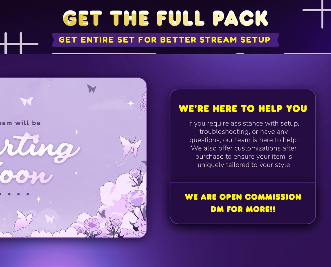 Floral Flutter Animated Stream Screen Package for Twitch, Kick and ...